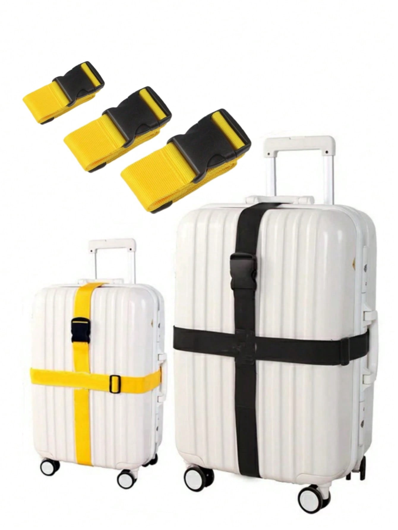 2PCS Adjustable Travel Luggage Strap Suitcase Binding Belt Practical ...