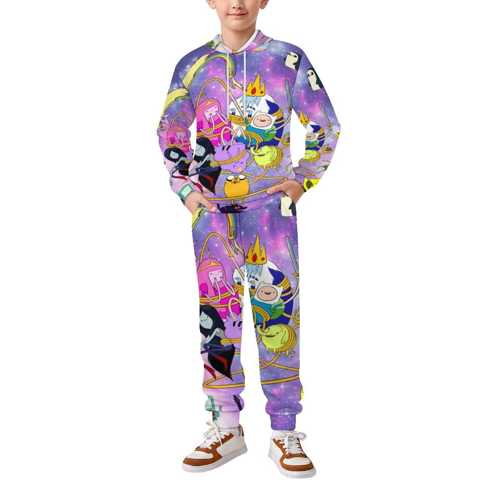 2PCS Adventure Cartoon Time Tracksuit Outfit Hoodie Sweatshirt & Jogger ...