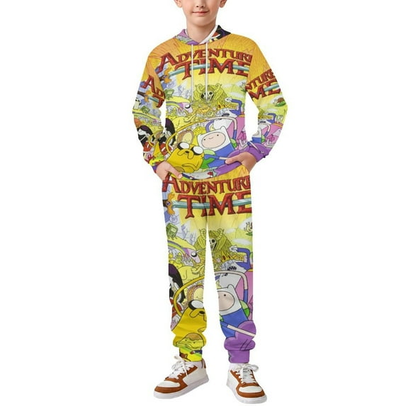 2PCS Adventure Cartoon Time Tracksuit Outfit Hoodie Sweatshirt & Jogger ...