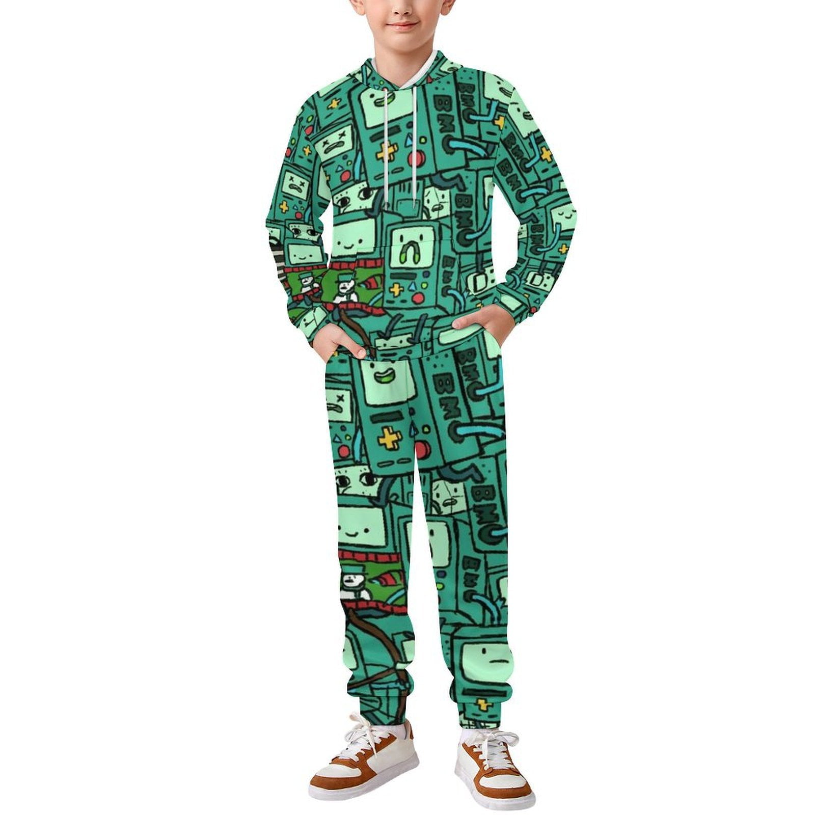 2PCS Adventure Cartoon Time Tracksuit Outfit Hoodie Sweatshirt & Jogger ...