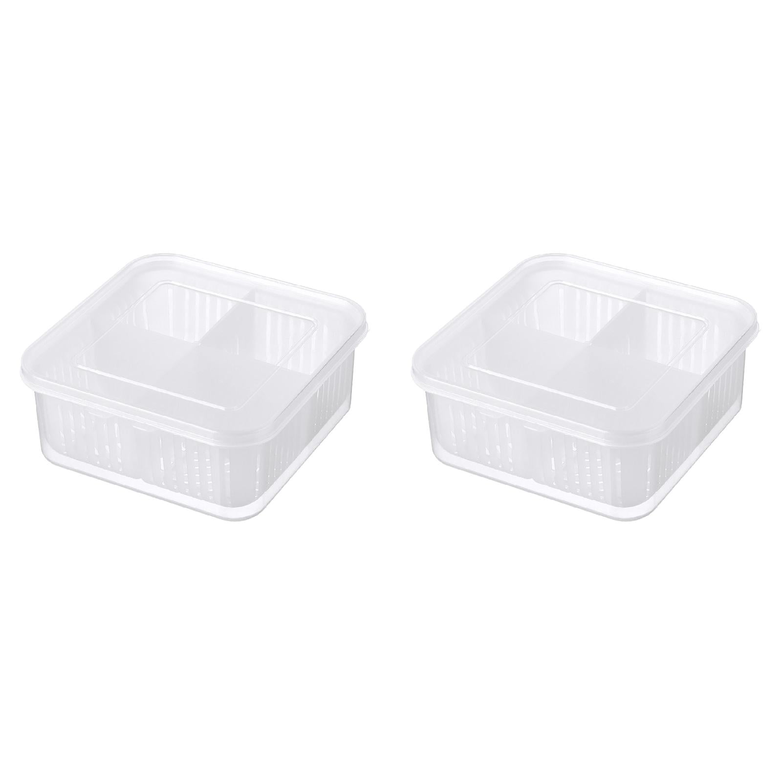 2PCS Airtight Food Storage Containers - Fresh Produce Keeper for Fridge ...