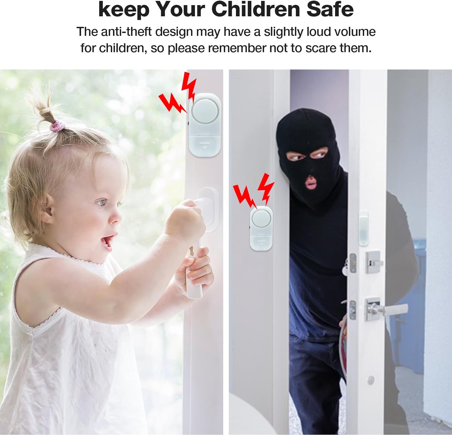 2PCS Alarms For Doors And Windows, Wireless Entry Home Door Window ...