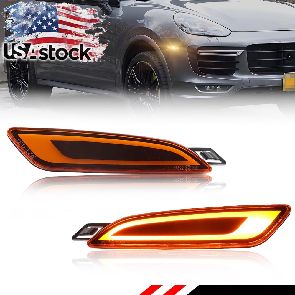 2PCS Amber Lens Front Side Marker Light Turn Signal Light Turn Warning ...