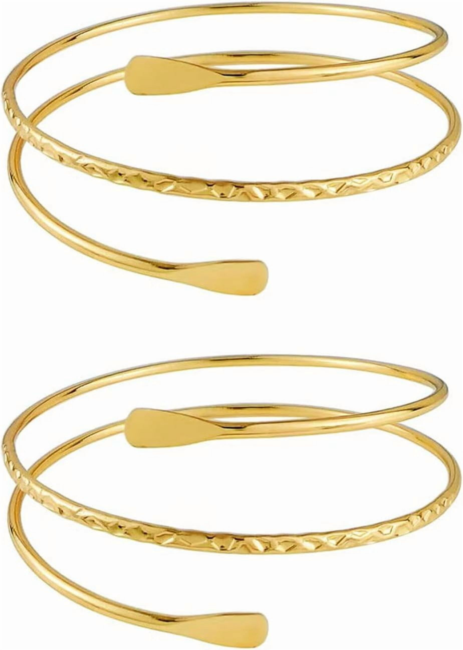 2PCS Arm Cuff for Women Gold Upper Arm Bangles Bracelet Jewelry Summer ...