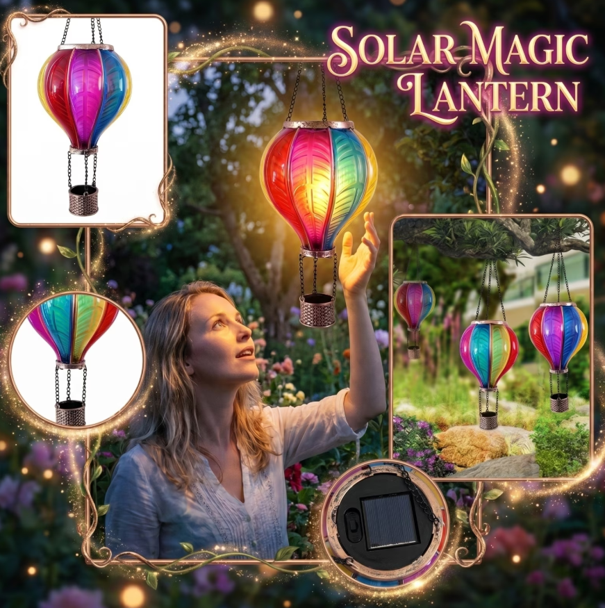 2PCS Art Solar Hot Air Balloon Lantern, Waterproof Hanging Decor Lamp ...