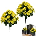 2PCS Artificial BegoniaFlower Ground Stake, 23.62” UVResistant ...