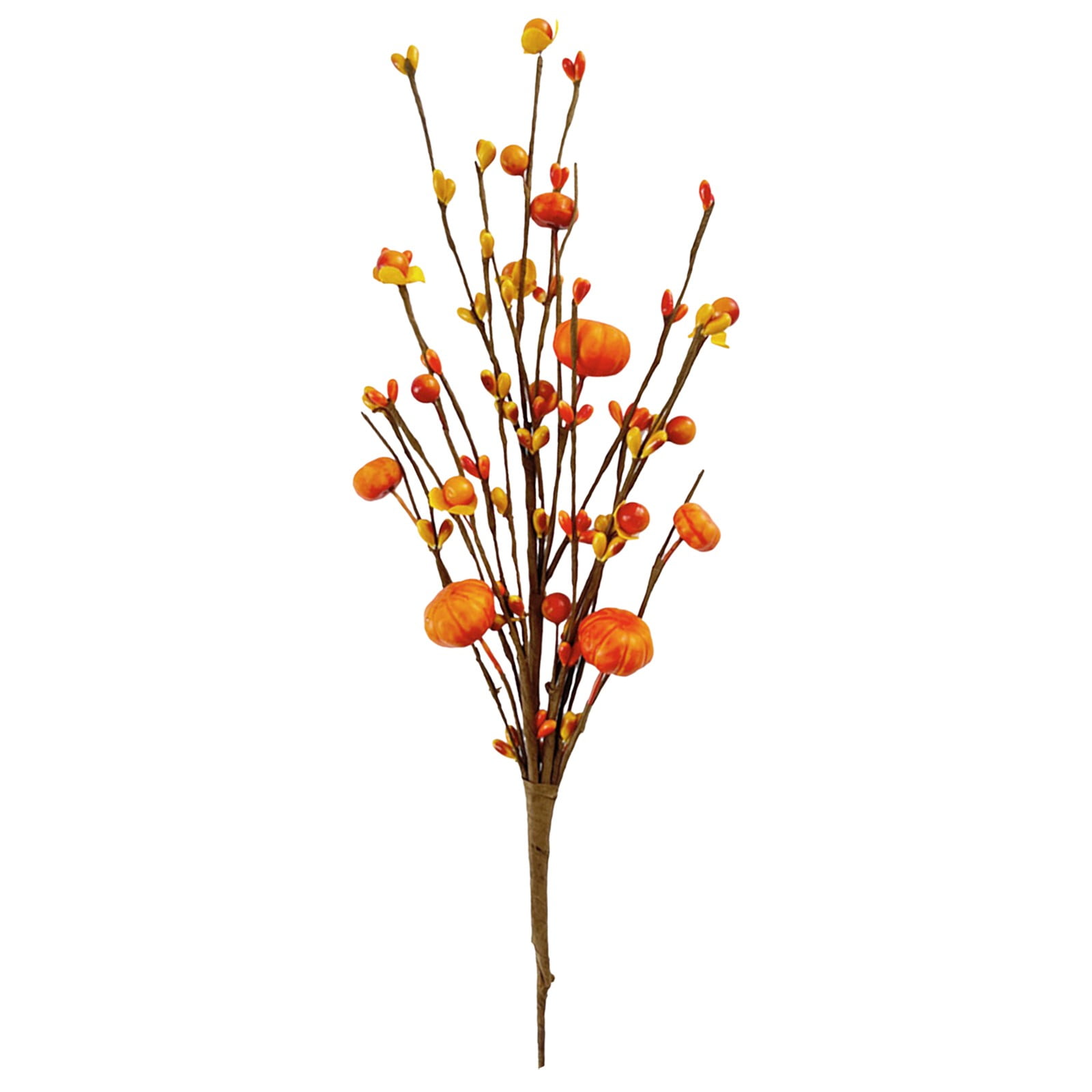 2PCS Artificial Berry Stems With Orange Pumpkin Picks Fall Floral Spray ...