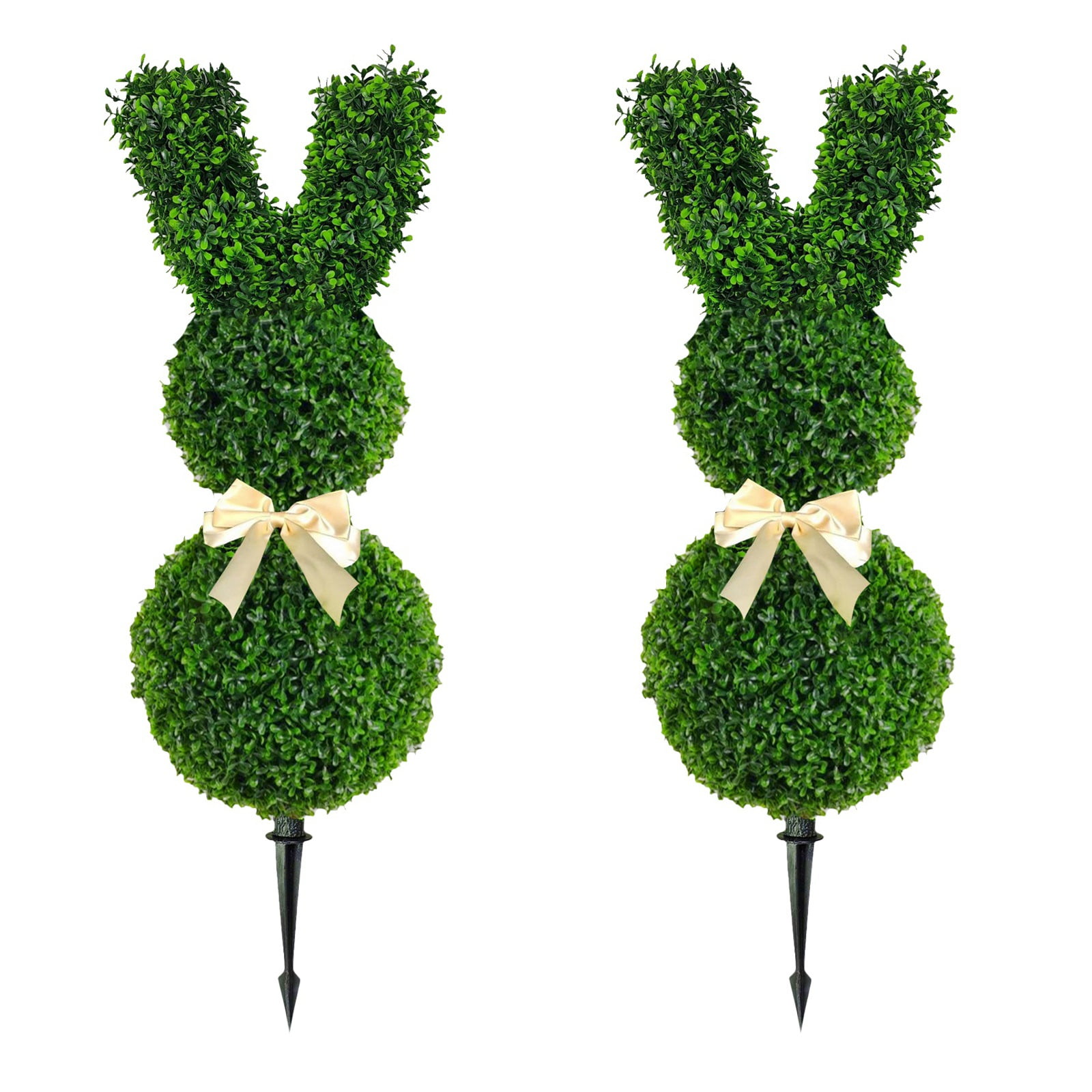 2PCS Artificial Bunny Topiary Outdoor - Rabbit Shaped Topiary Trees ...