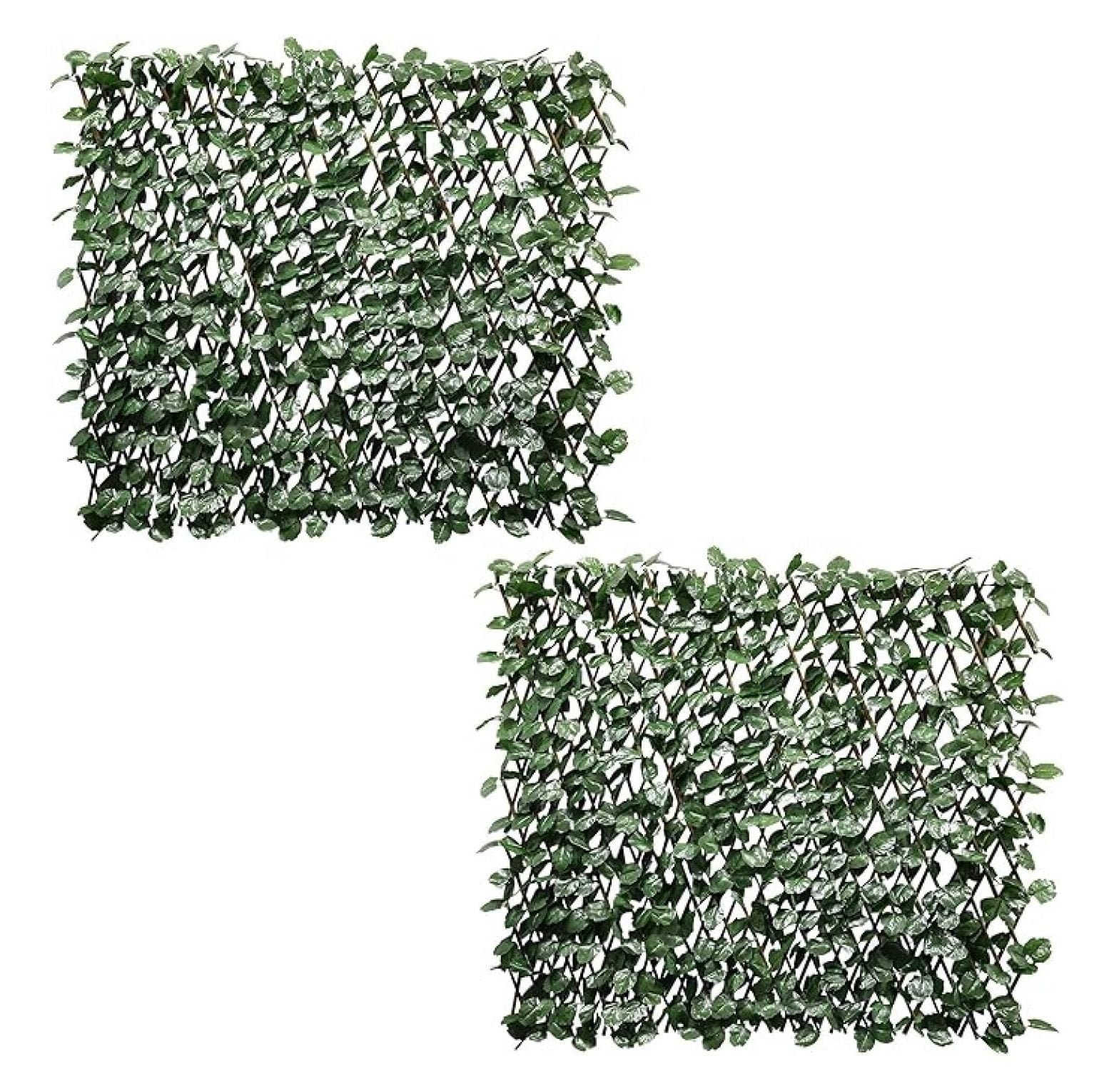 2PCS Artificial Expandable Leaf Faux Leaves Privacy Fence Screen for ...