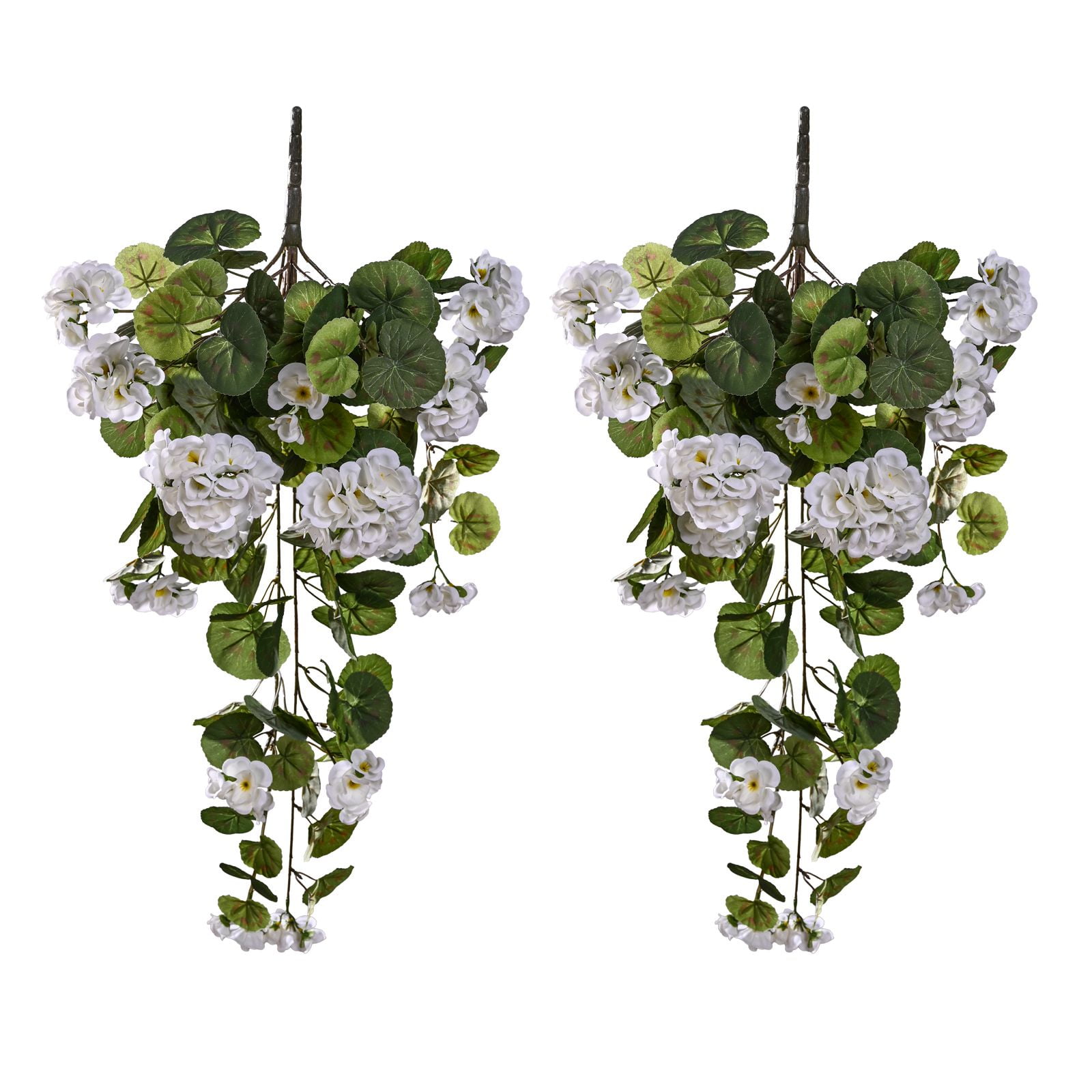 2PCS Artificial Fake Hanging Flowers Plants for Outdoor Outside Decor ...