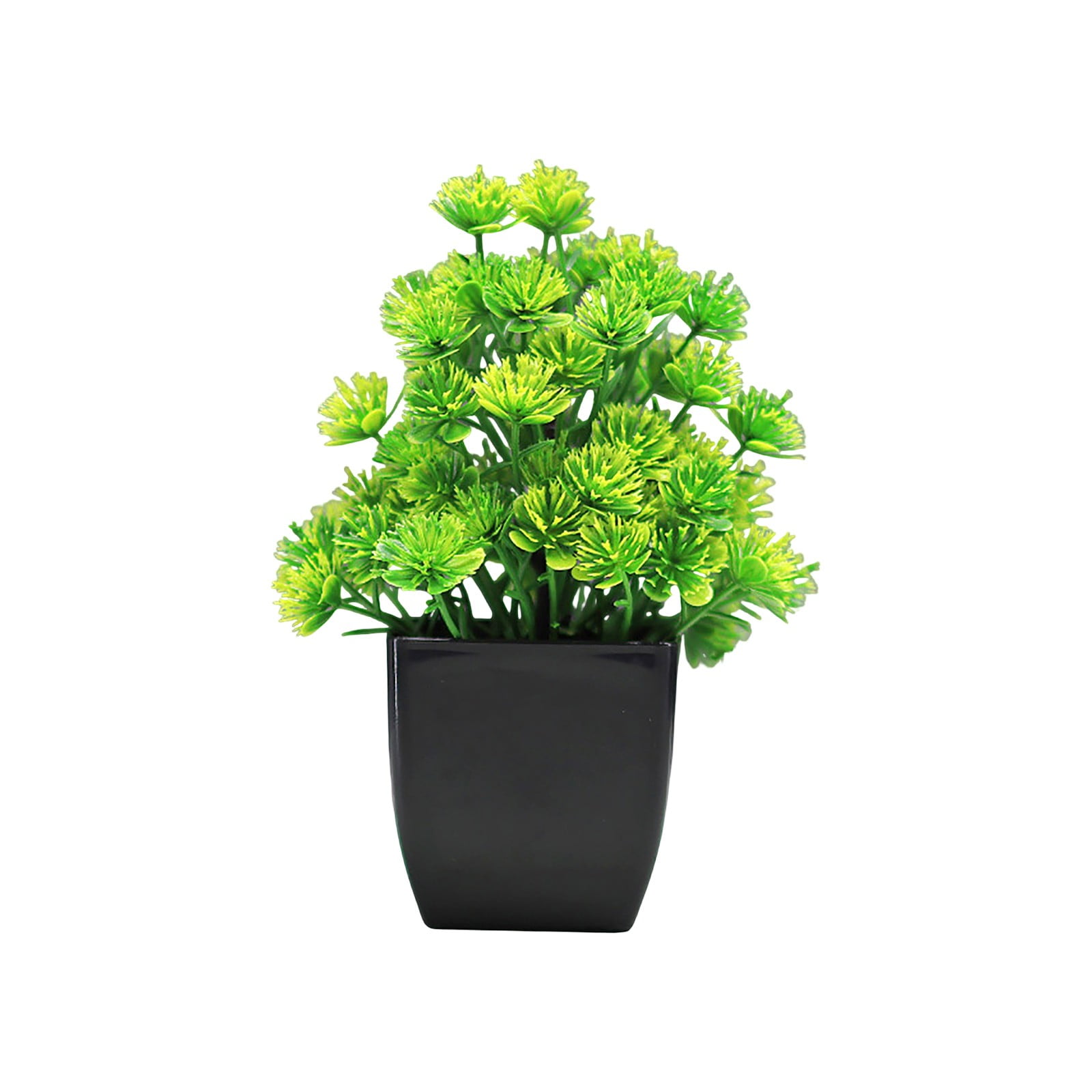 2PCS Artificial Faux Plants Mini Fake Plants in Black Pot Potted Plant ...