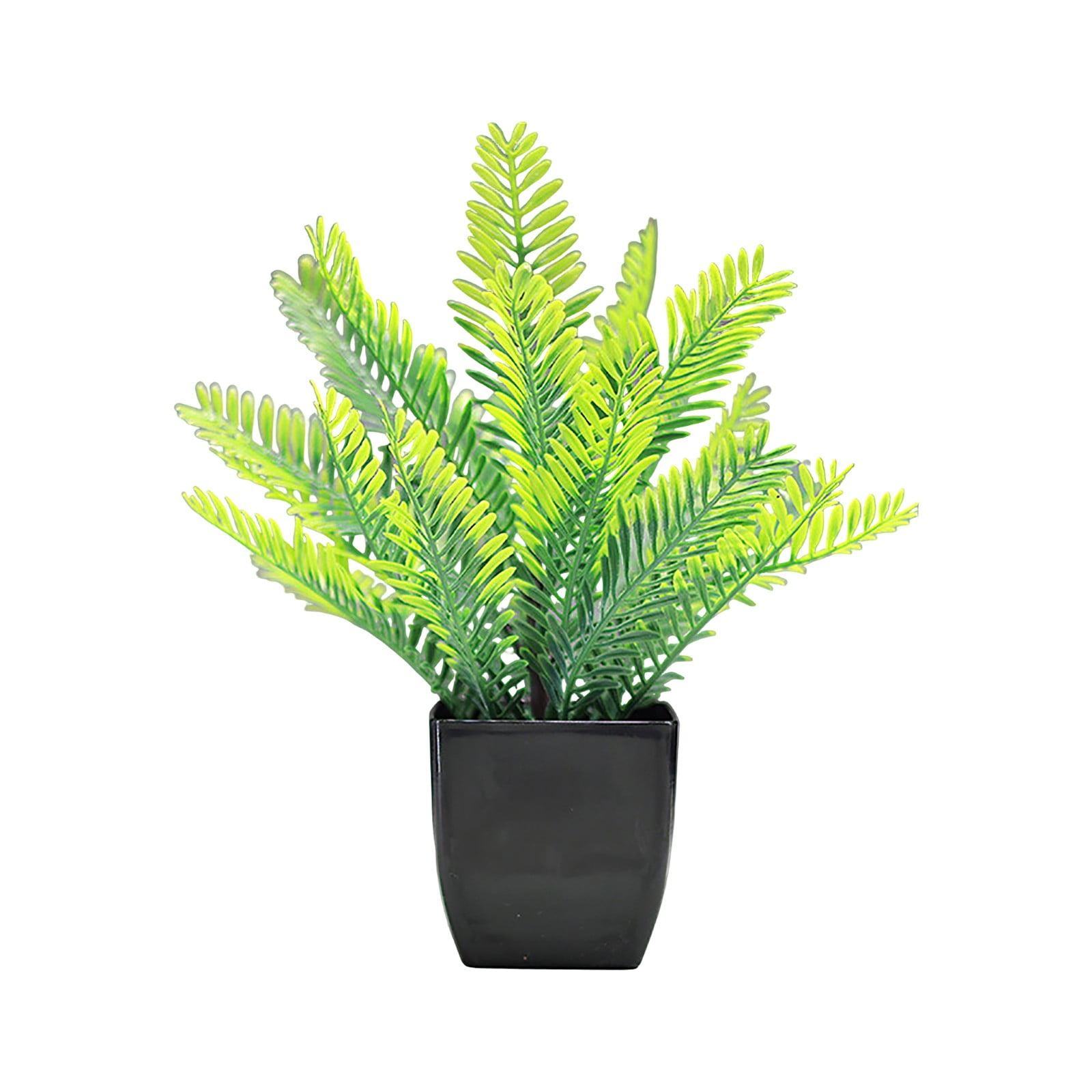 2PCS Artificial Faux Plants Mini Fake Plants in Black Pot Potted Plant ...