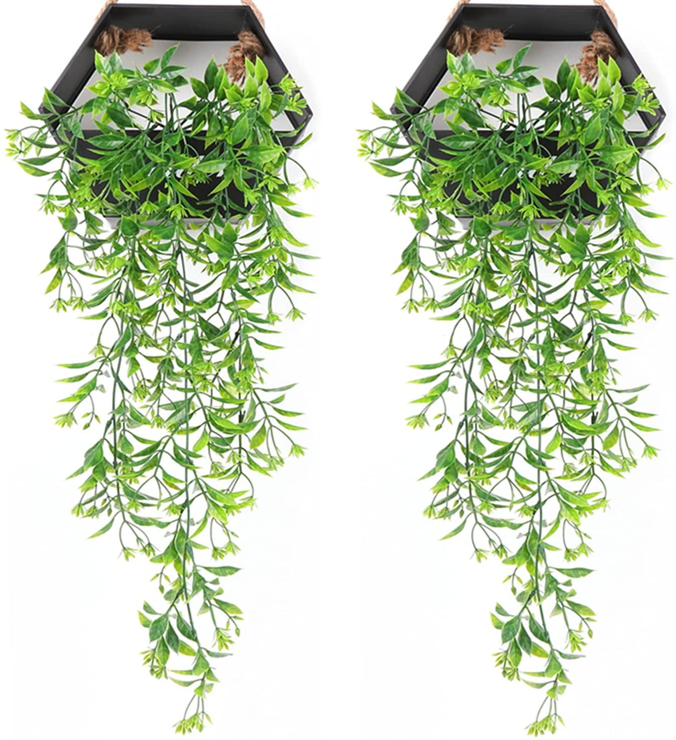 Zukuco 2Pcs Artificial Hanging Vines Flowers Fake Hanging Plant Silk ...
