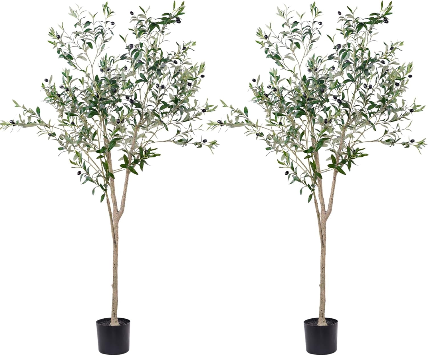 2PCS Artificial Olive Trees Silk Trees Faux Olive 6ft Tall Tree in ...