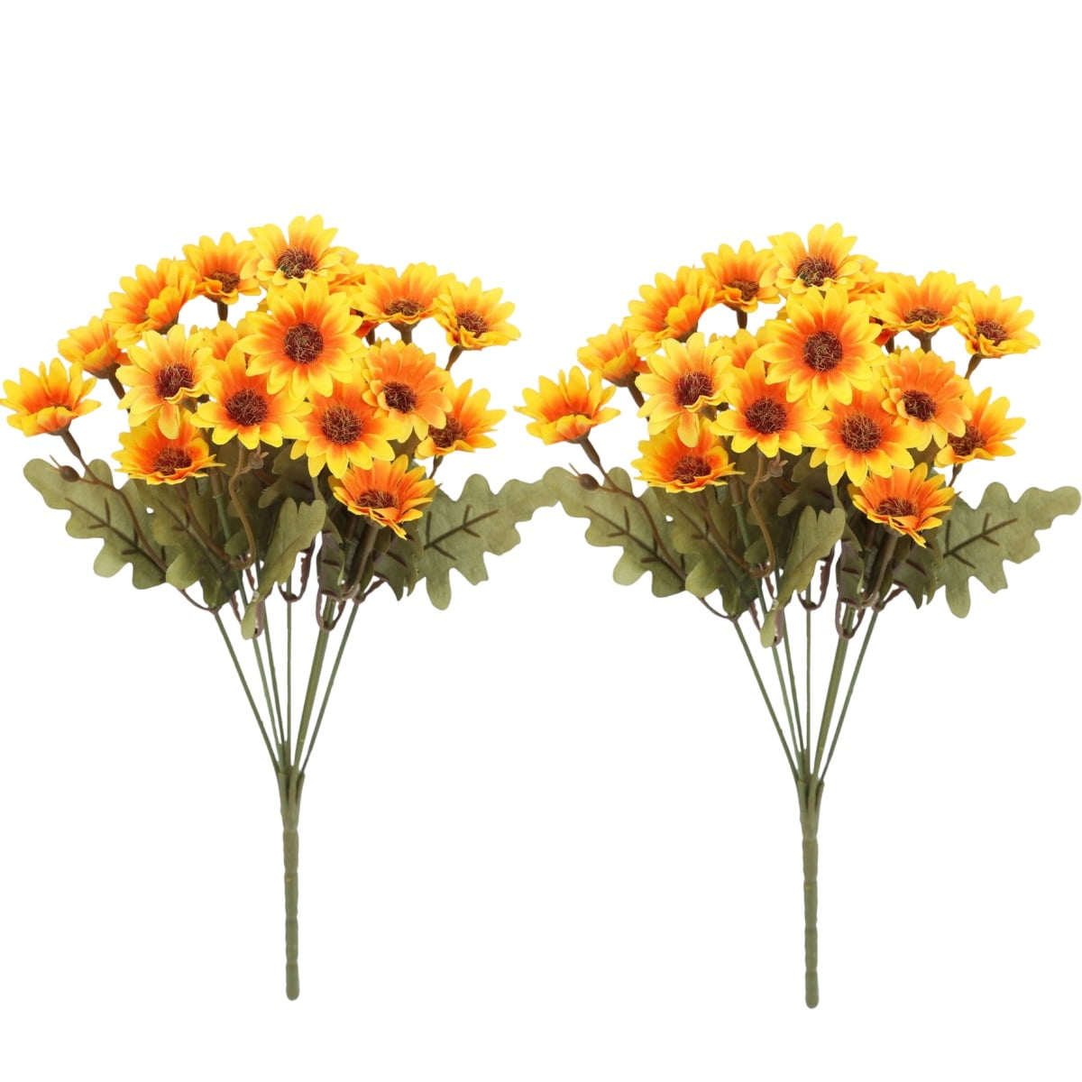 2PCS Artificial Outdoor Sunset Mums Flowers Artificial Mums That Look ...