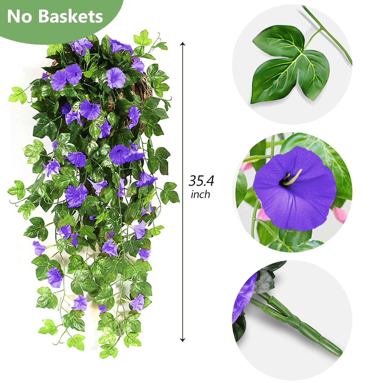 2PCS Artificial Vine Flowers Lifelike Trumpet Flower, Fuchsia Hanging ...
