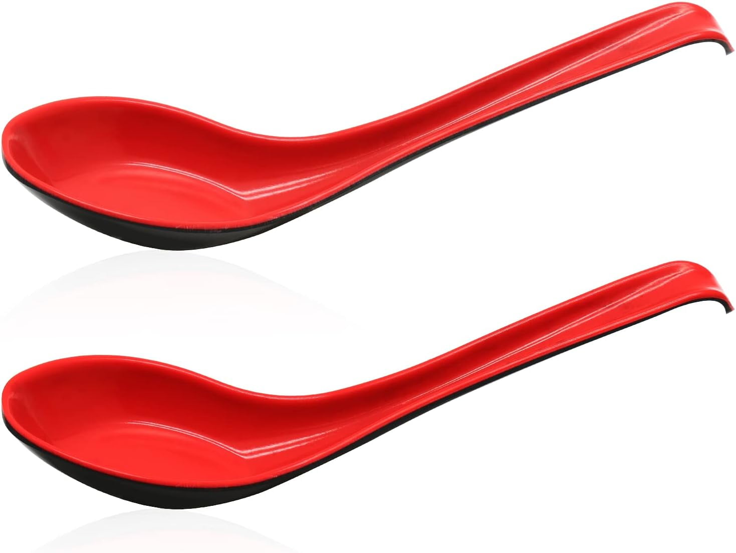 2PCS Asian Soup Spoons, Chinese Japanese Miso Ramen Wonton Dumpling Pho ...