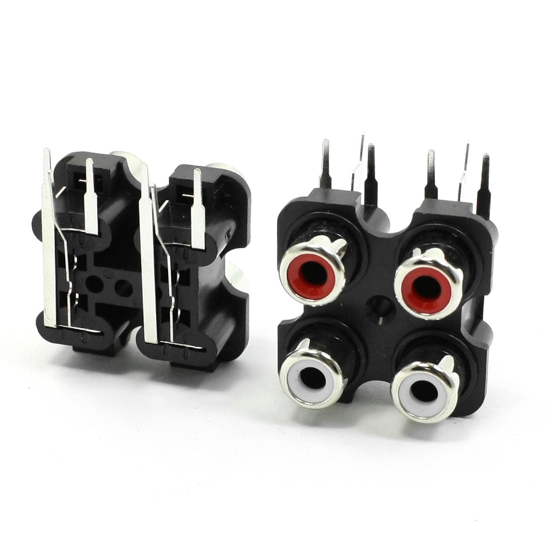 2PCS Audio Video Concentric RCA Socket 4 Female Jack Connector Black ...