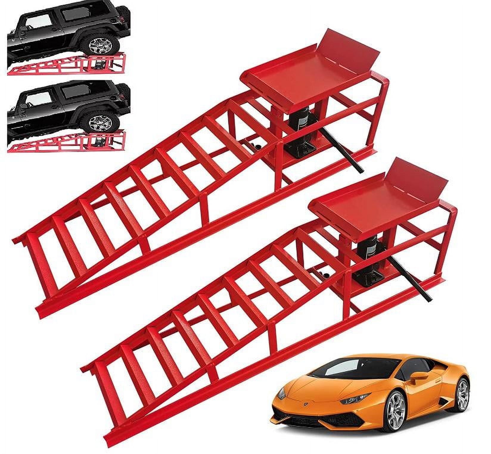 2PCS 3T Car Service Ramp, 10000lbs Low Profile Lift for Truck Trailer ...