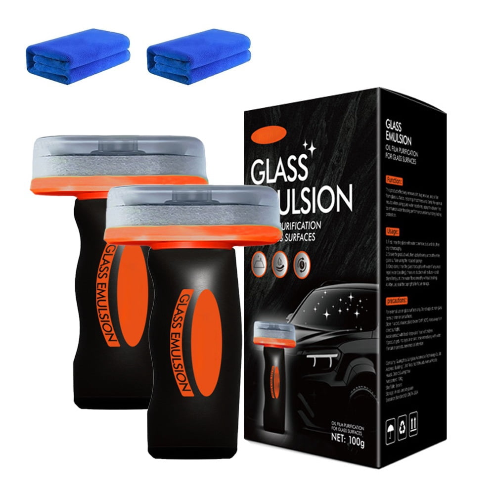 2PCS Automotive Oil Film Cleaning Brush, Car Glass Oil Film Cleaner ...