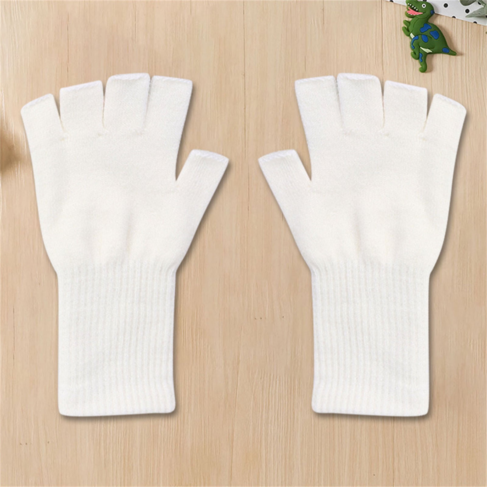 2PCS Autumn And Winter Solid Color Fashion Acrylic Long Sleeve Rib Half ...