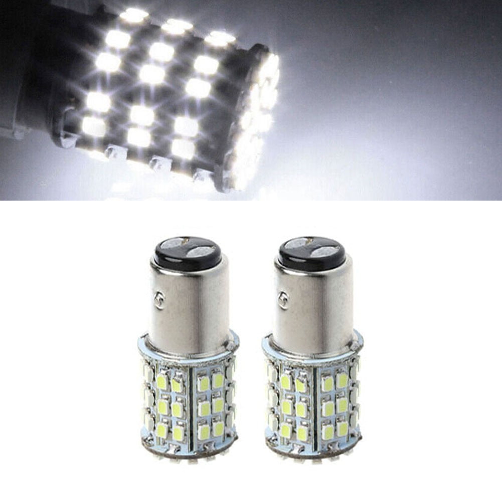 2PCS BAY15D 64SMD LED 1157 Dual Filament Brake Stop Tail Light Bulb ...