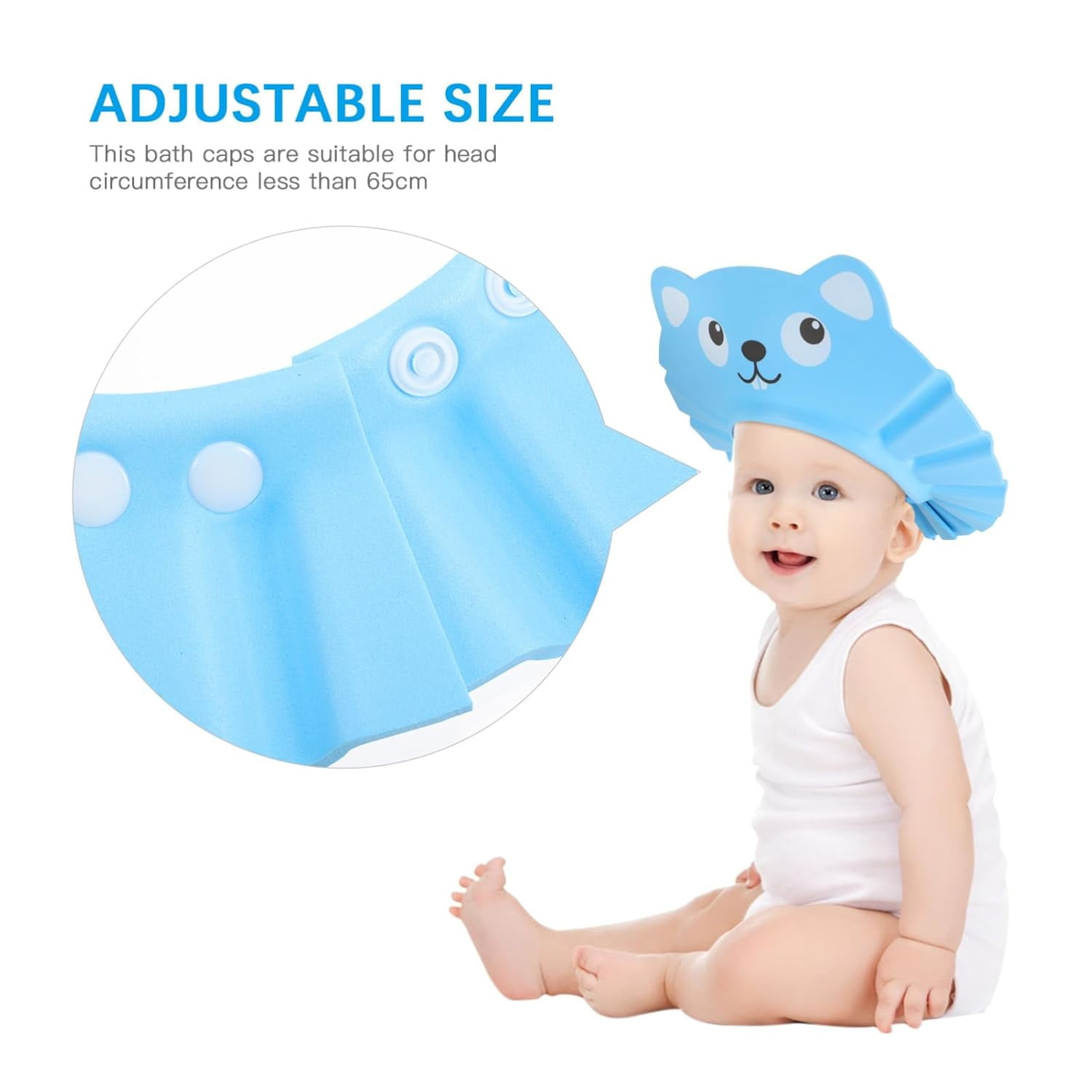2PCS Baby Shampoo Cap, Infant High Bounce Shower Cap, Adjustable Kids ...