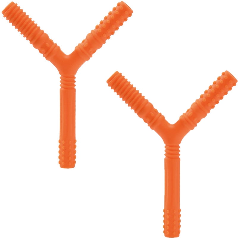 2PCS Baby Teether, Silicone Teether Tubes for Autistic Chewers, Y Style ...