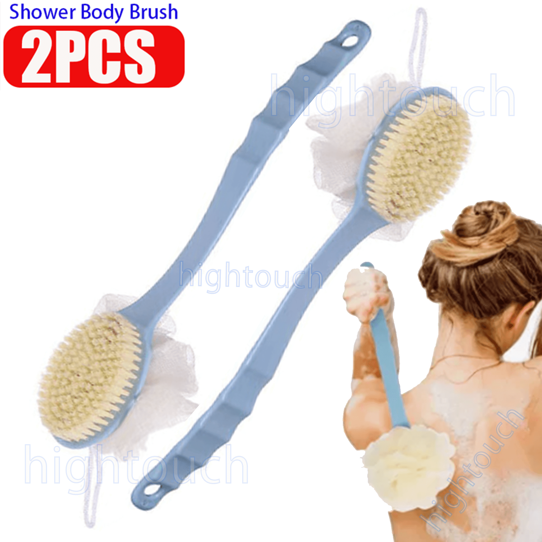 2PCS Back Scrubber for Shower, Back Loofah with Handle for Women Men ...