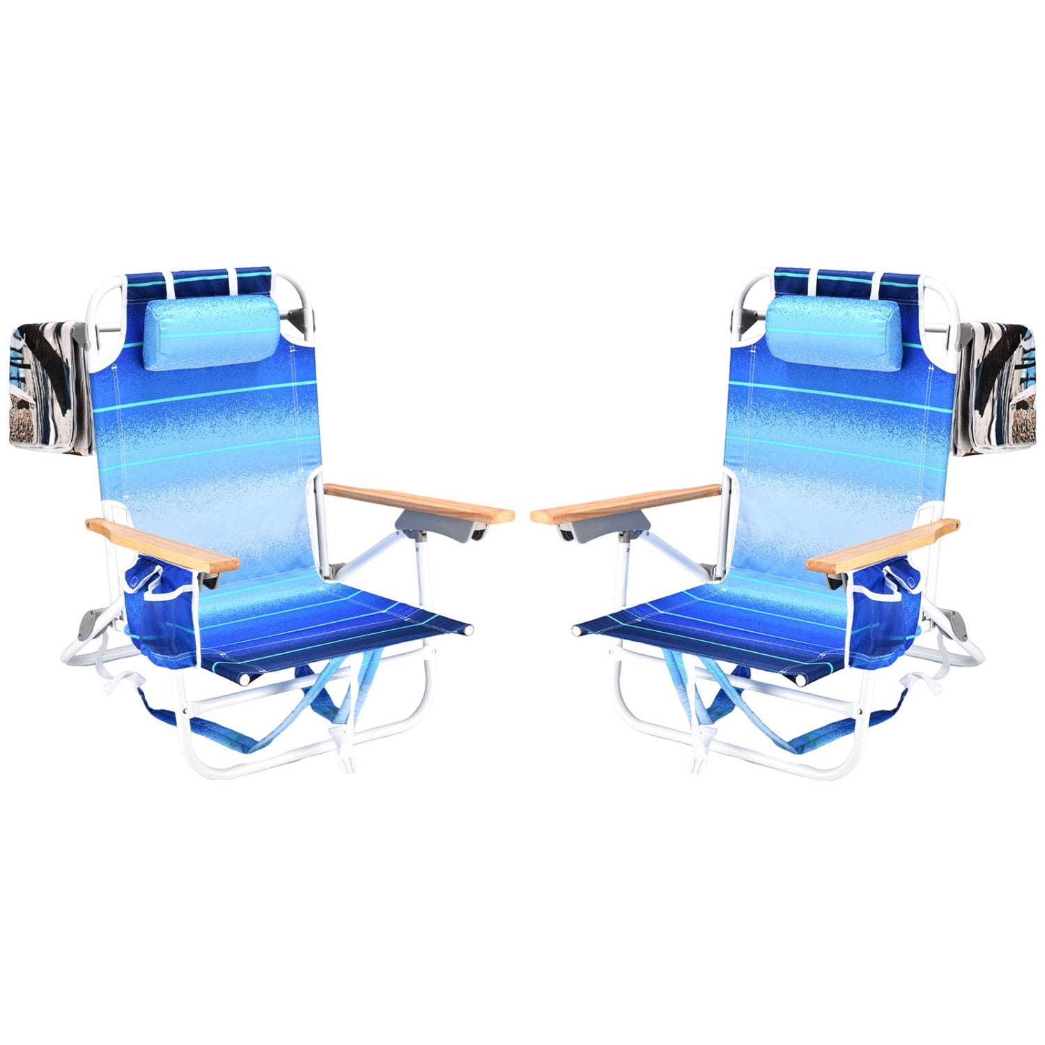 2PCS Backpack Beach Chairs for Adults Beach towel backpack beach chairs ...