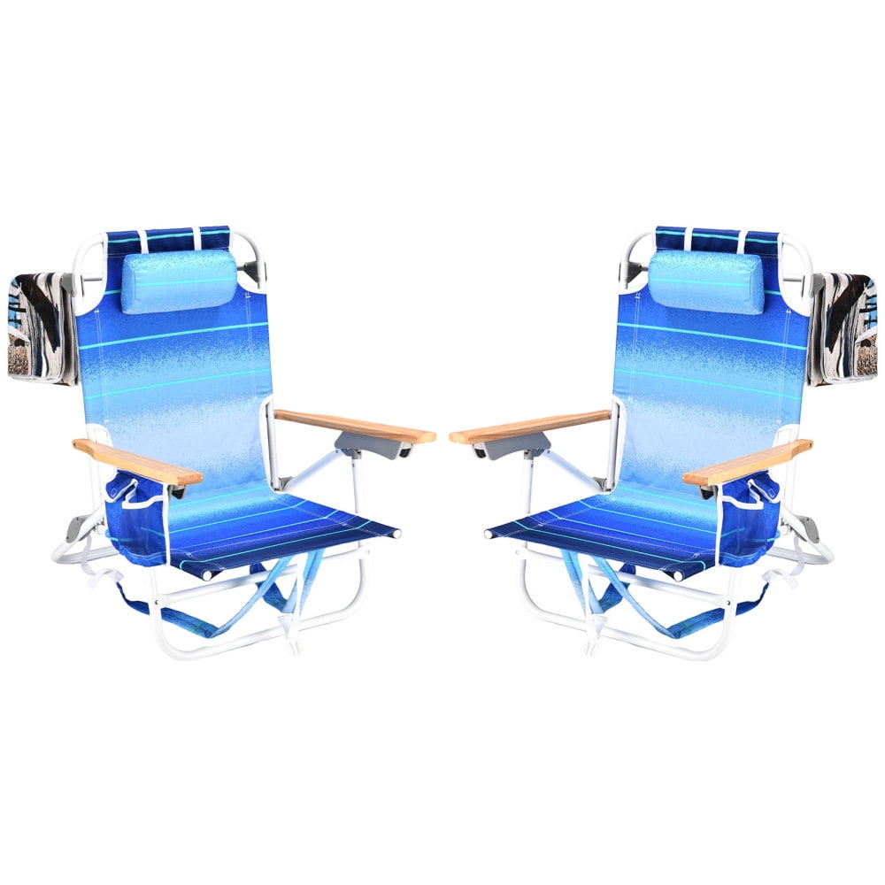 2PCS Backpack Beach Chairs for Adults Beach towel backpack beach chairs ...