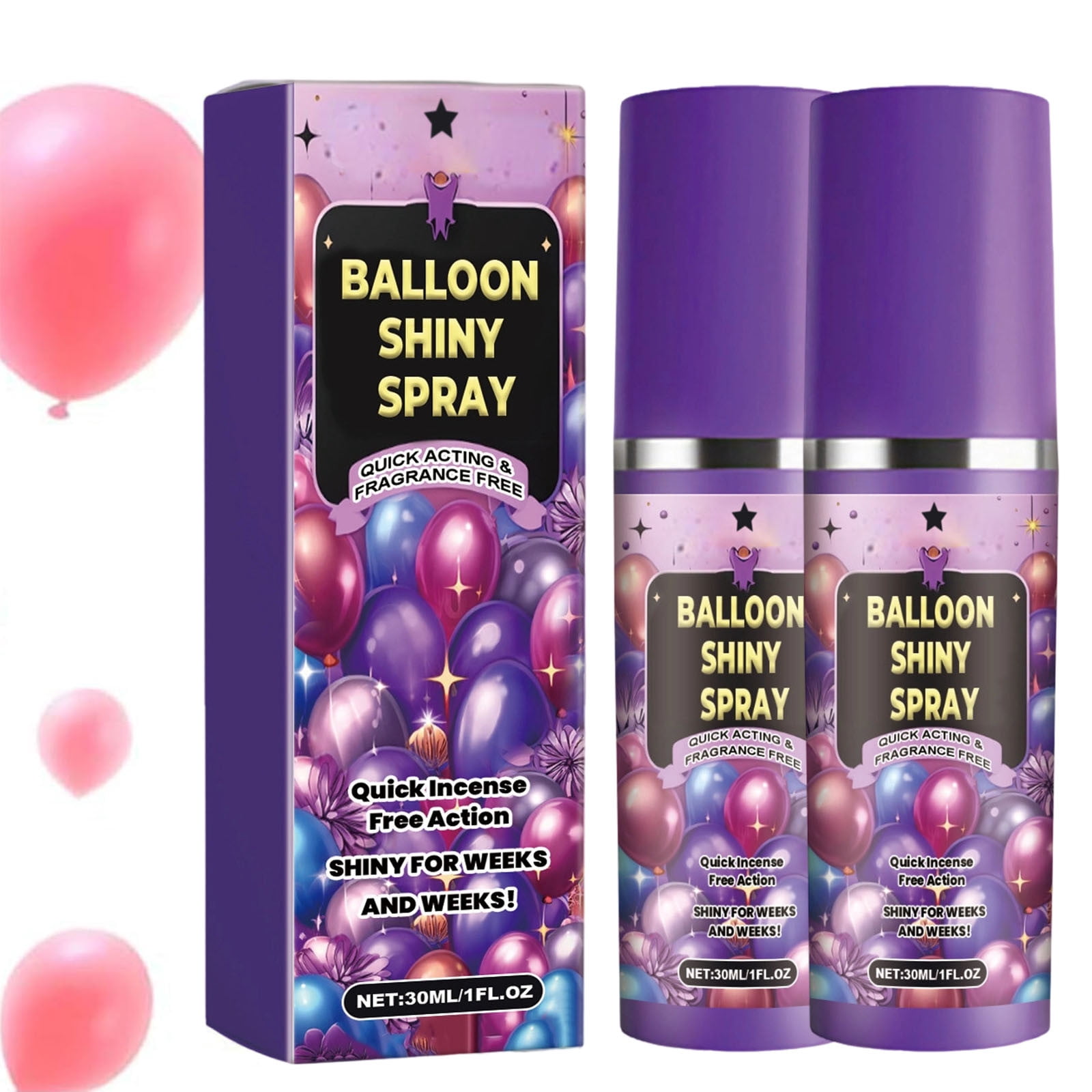 2PCS Balloon Shine Spray Balloon Spray Shine, Gloss Paint For Latex ...