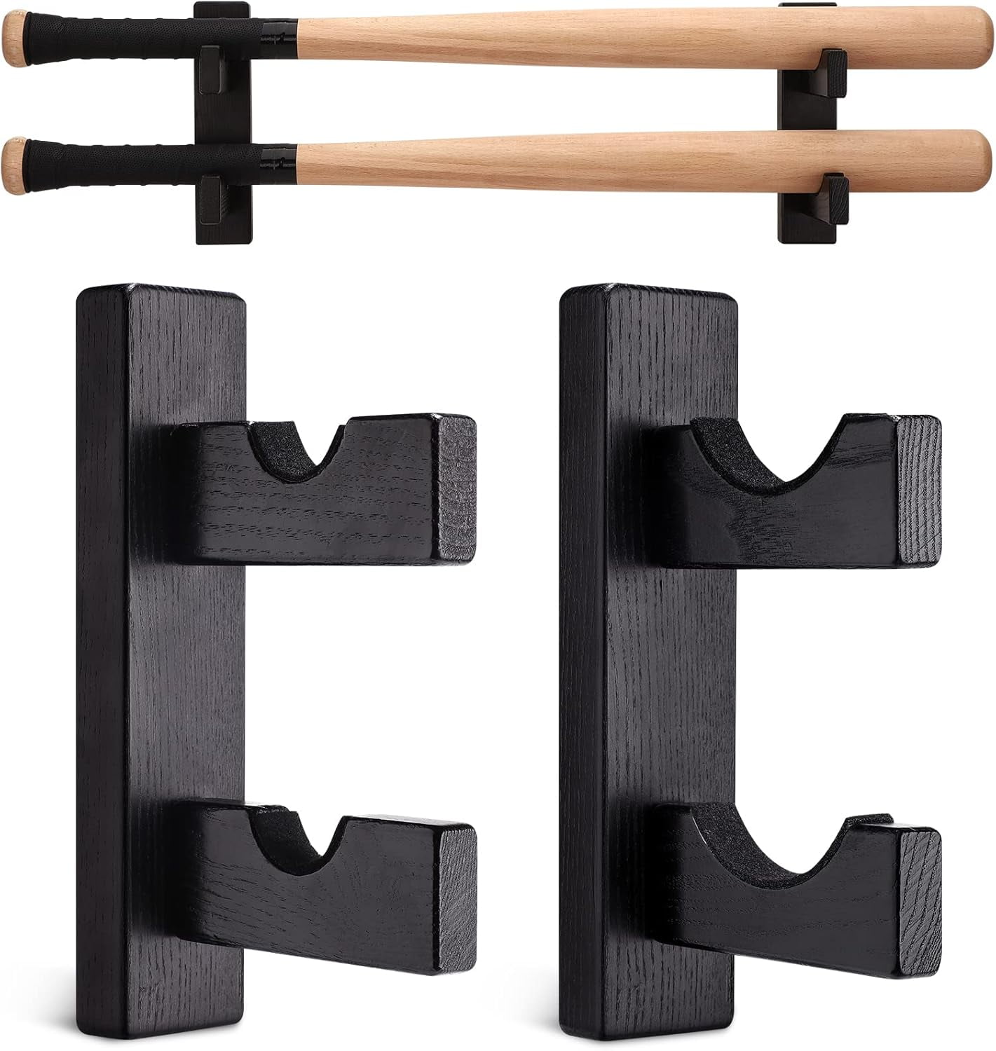 2PCS Baseball Bat Display Case, Baseball Bat Hanger Holder, Wall Mount ...