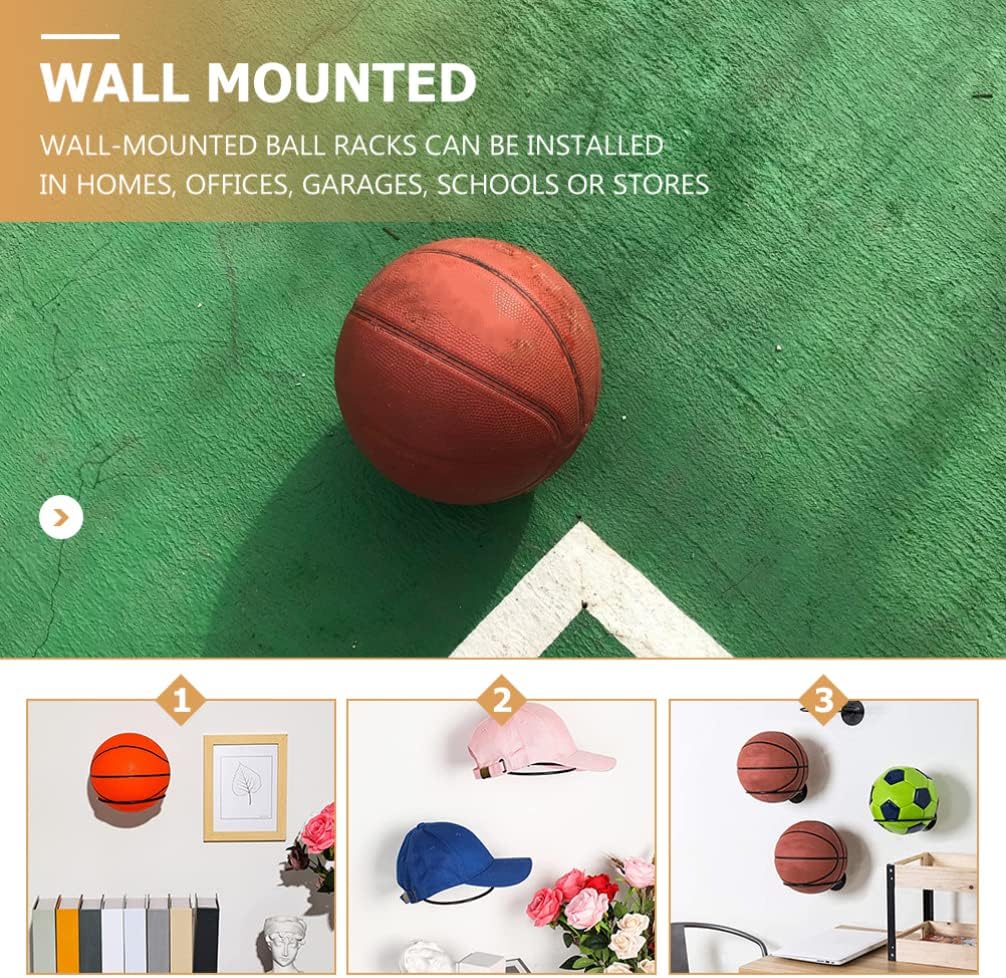 2PCS Basketball Holder, Ball Mount Balls Holder, Wall-mounted Household ...