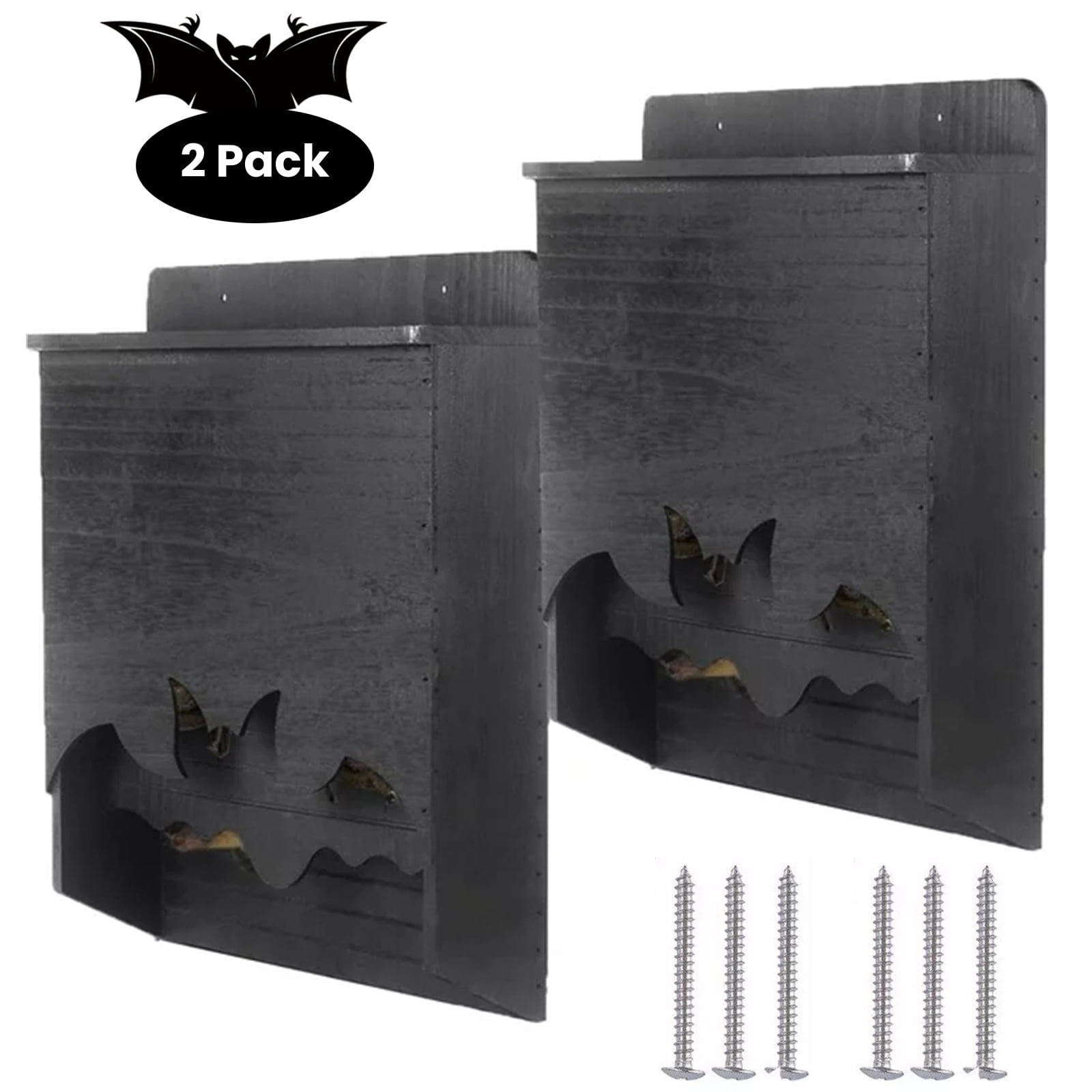 2PCS Large Bat Shelter - Handcrafted Wooden Bat Houses with Double ...
