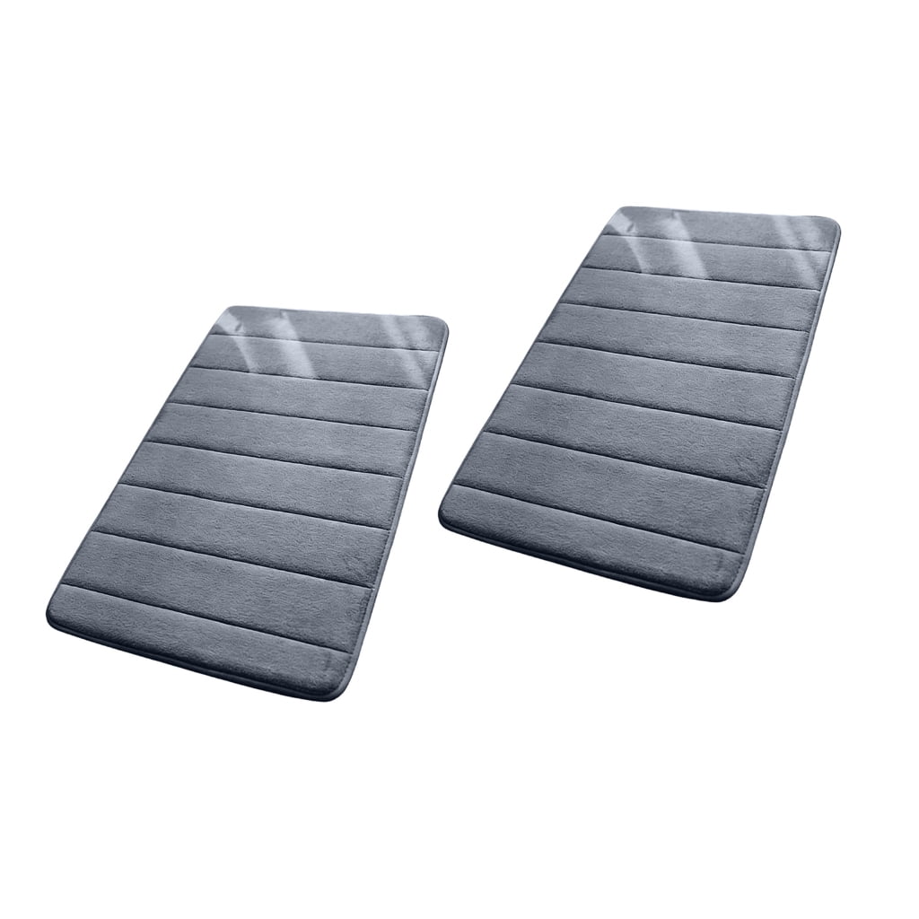 2PCS Bath Mats For Floor Comfortable Supportive Machine Wash Bathmat ...