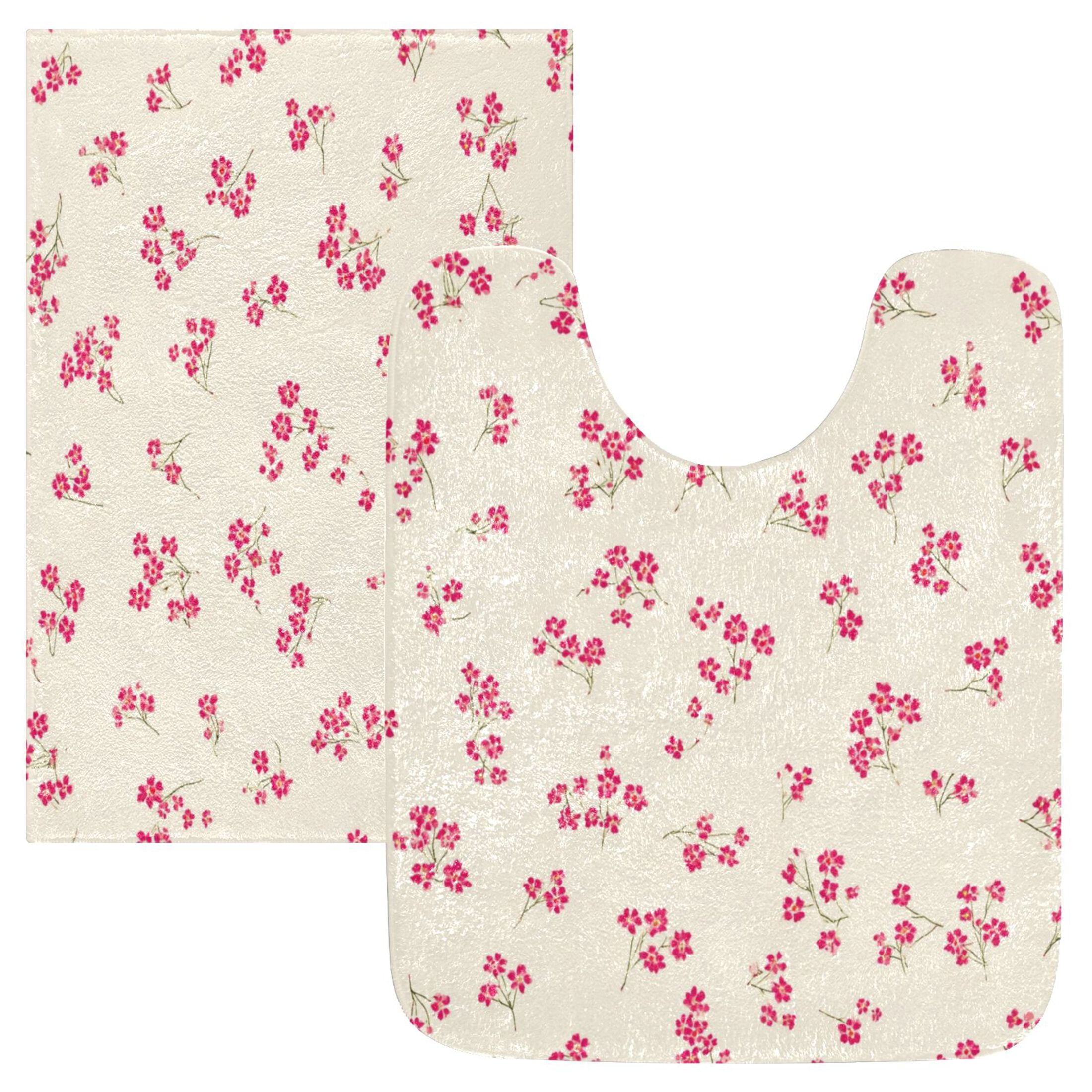 2PCS Bathroom Rug Set Non Slip Absorbent U-Shaped Toilet Mat ...