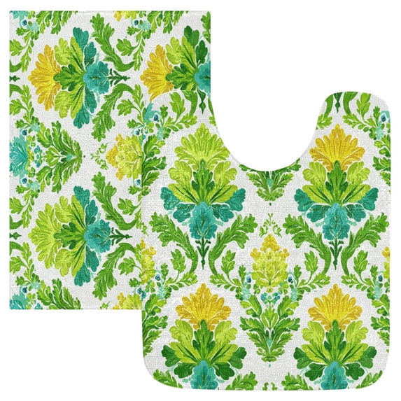 2PCS Bathroom Rug Set Non Slip Absorbent U-Shaped Toilet Mat ...