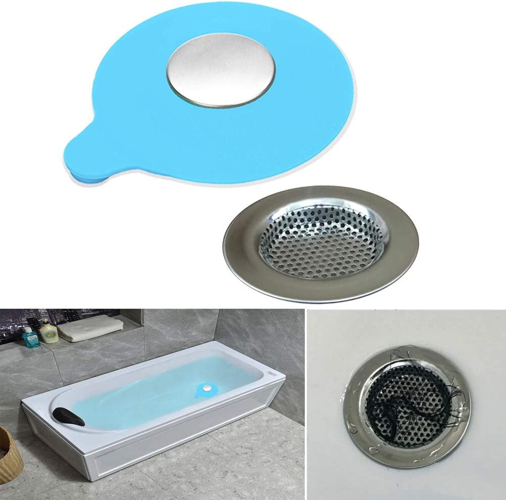 2PCS Bathtub Stopper Hair Catcher Kit, Bathtub Drain Strainer, Tub ...