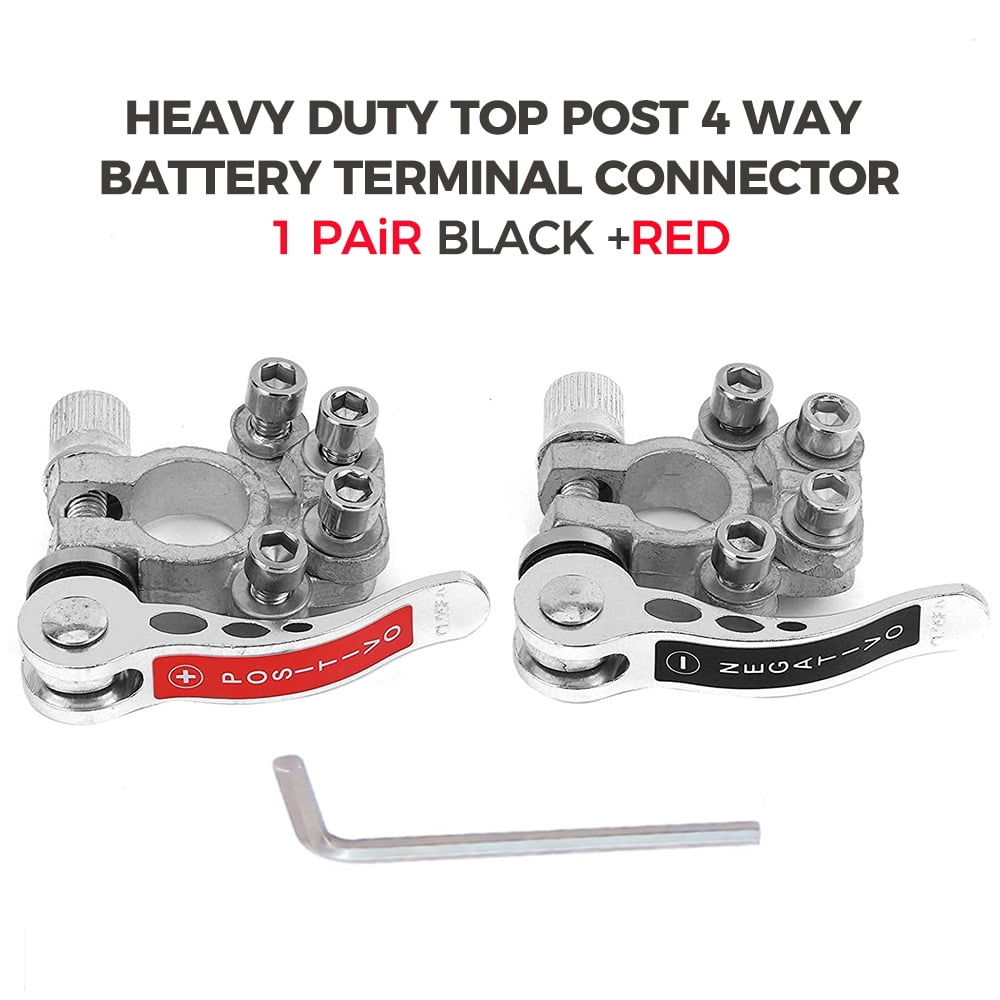 2PCS Battery Terminal Clamp Connectors, Positive Negative Copper ...