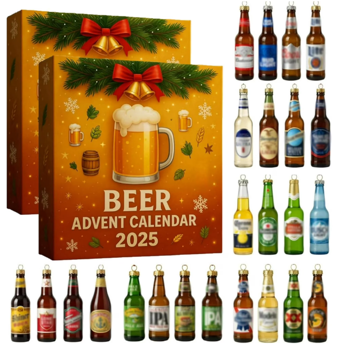 2PCS Beer Bottle Arrival Calendar 2025-24 Beer Enthusiasts Christmas ...
