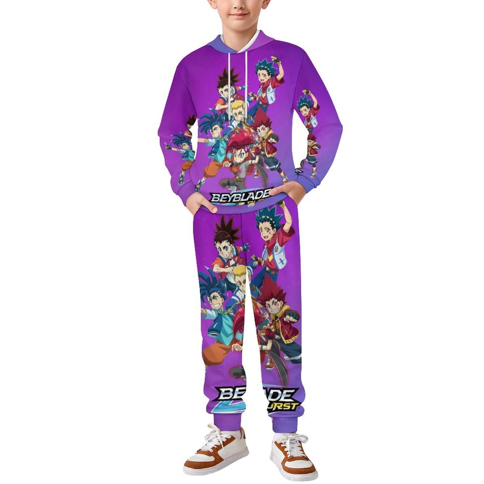 2PCS Beybl0de Anime Burs7 Tracksuit Outfit Hoodie Sweatshirt & Jogger ...