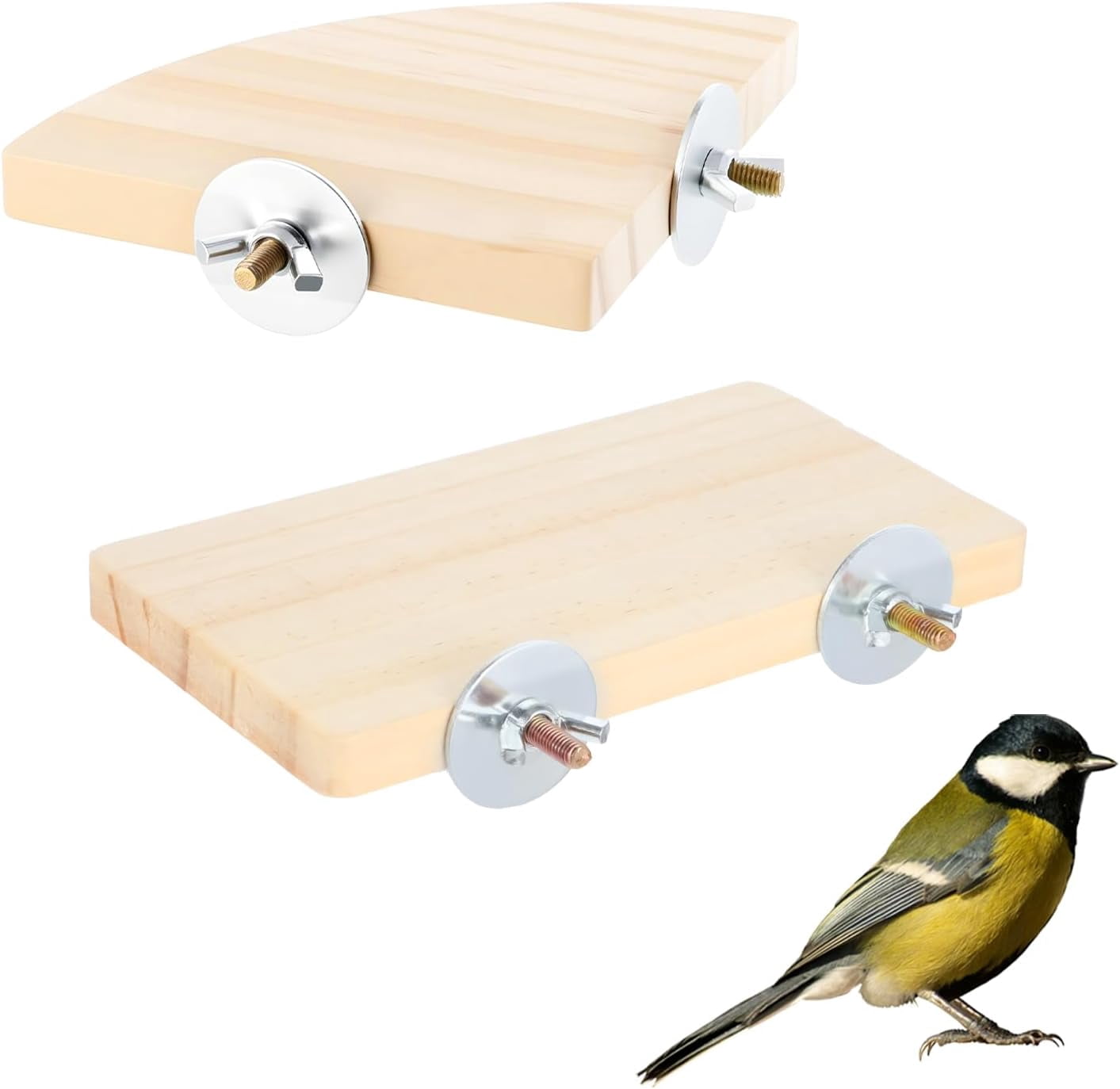 2PCS Bird Perch Platform Flat, Fan Shape and Rectangle Bird Cage ...