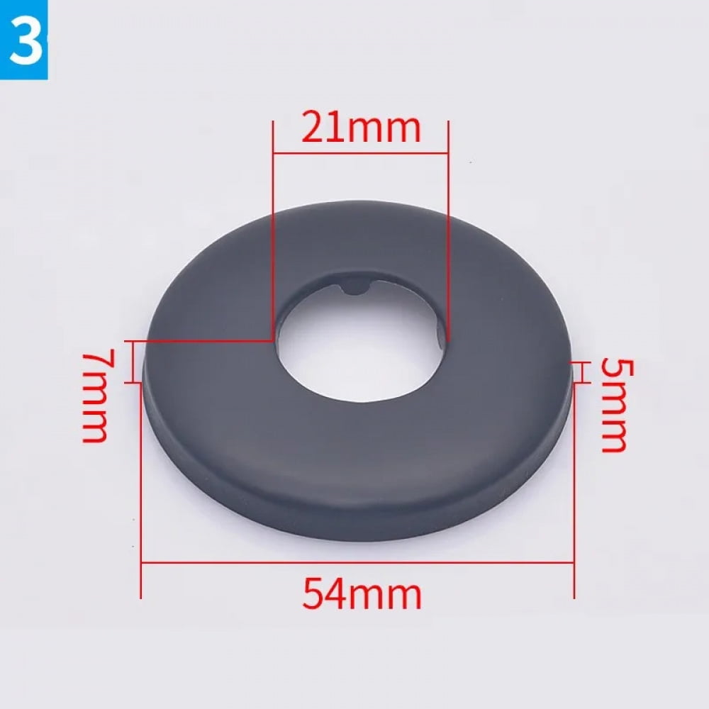 2PCS Black Stainless Steel Water Pipe Wall Covers Shower Chrome Finish ...