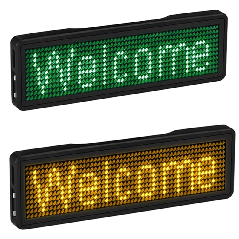 2PCS Bluetooth LED Name Badge Rechargeable Light Sign Programmable ...
