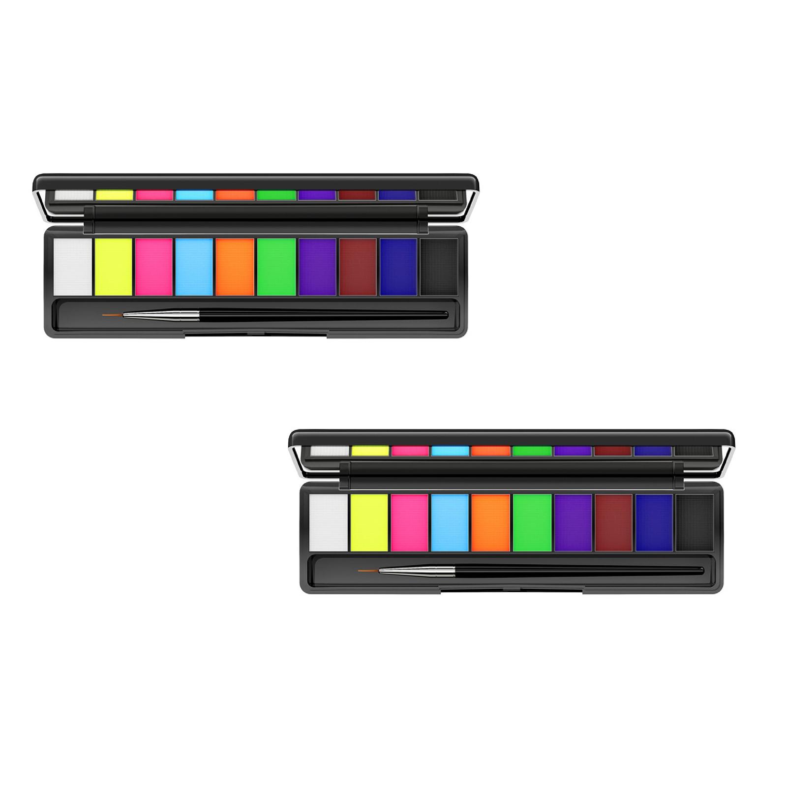 2PCS Body Paint 10 Color Water Based Face Set Diy Fluorescent Paint ...