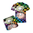 2PCS Boys Inva-der Monster Z1m Gir Rash Guard Swimsuit Short Sleeve ...