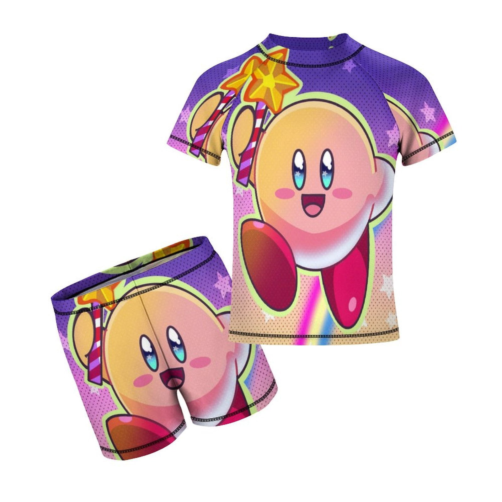 2PCS Boys Kir-,by0 Rash Guard Swimsuit Short Sleeve Swimwear Sets Beach ...