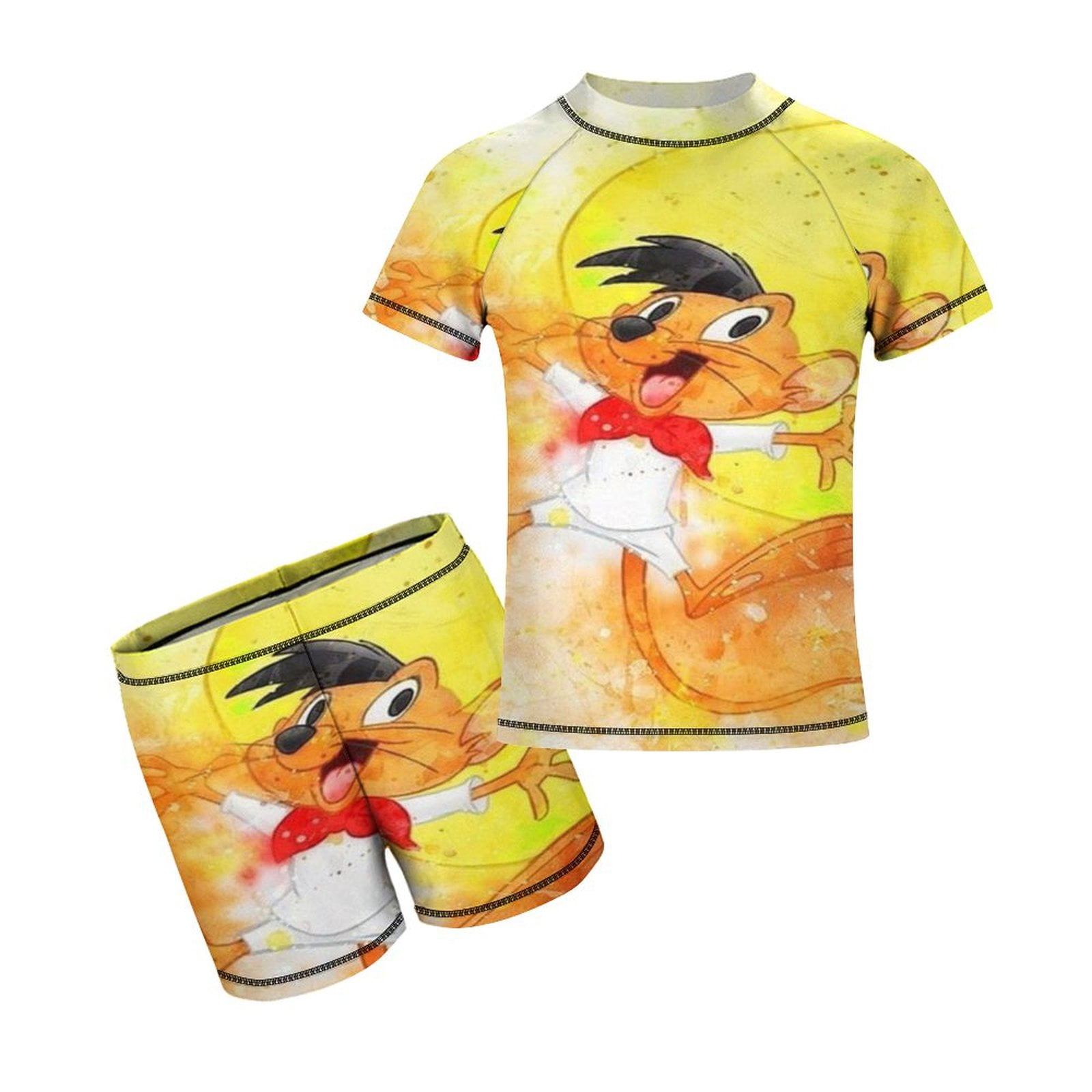2PCS Boys Speedy Gon-Zale Rash Guard Swimsuit Short Sleeve Swimwear ...
