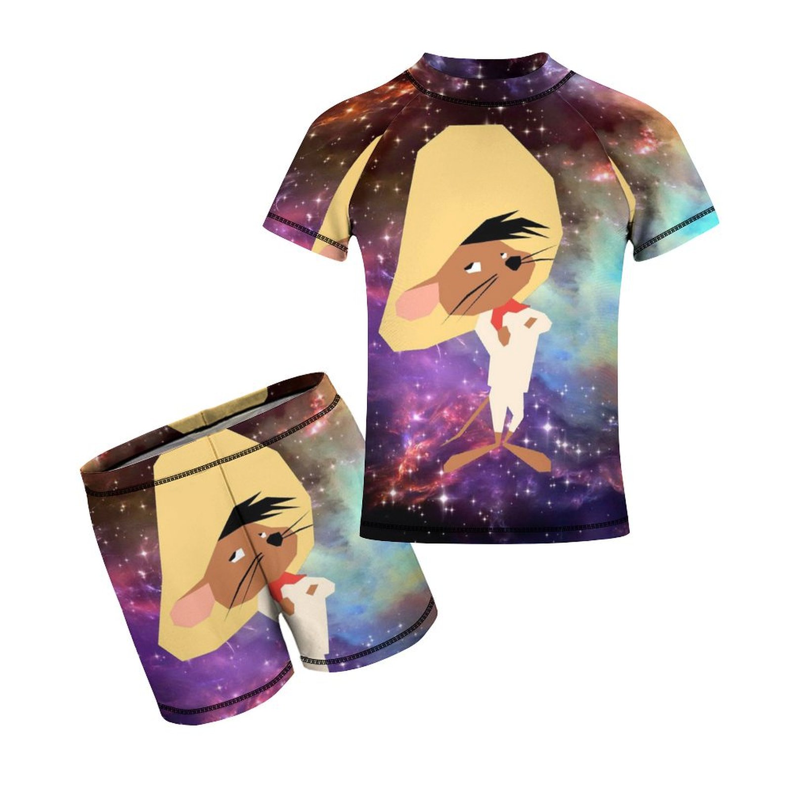 2PCS Boys Speedy Gon-Zale Rash Guard Swimsuit Short Sleeve Swimwear ...